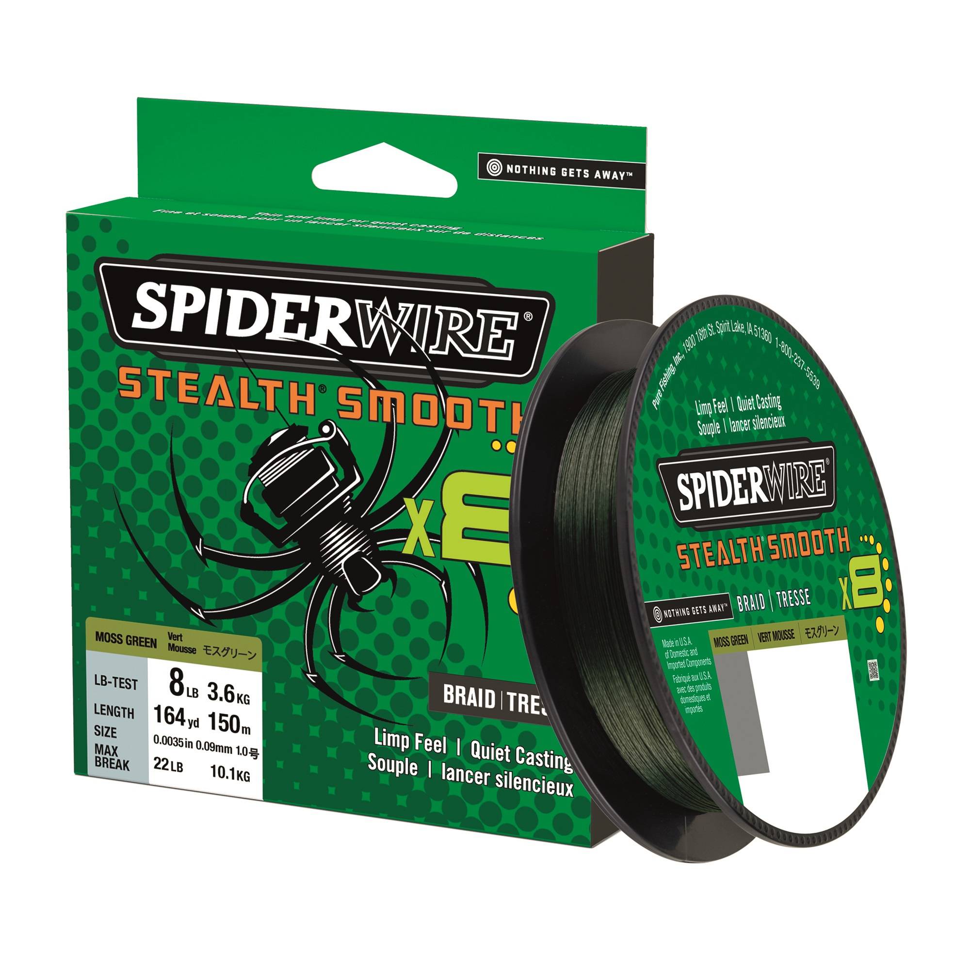 Spiderwire Stealth Smooth 8 150m Kuitusiima Moss Green - Kurre.fi verkkokauppa